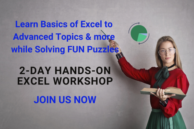 Workshop on Basics of MS Excel, Fun Excel Puzzle
